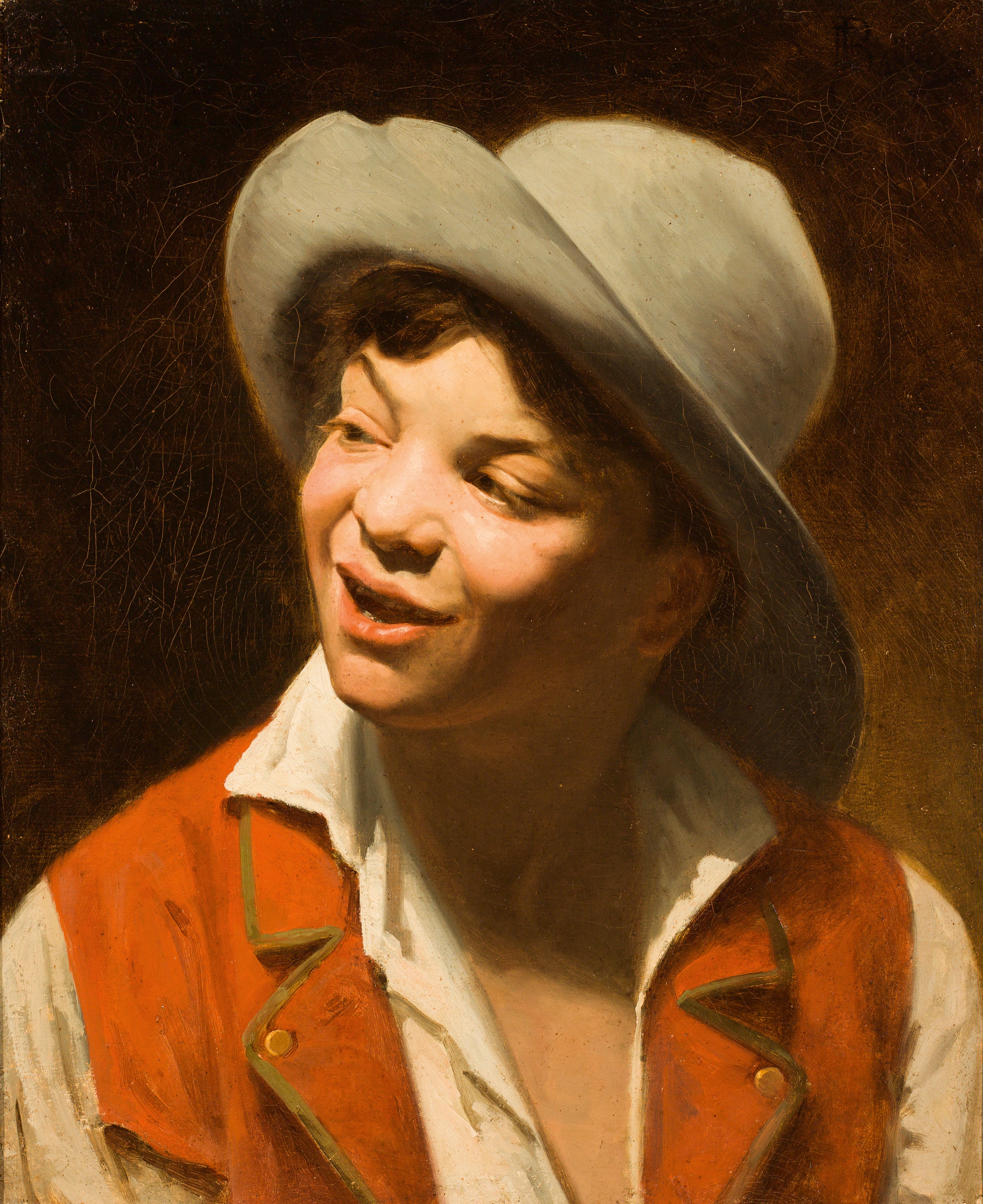 Ferdinand Bassot | Portrait of a young man with a grey felt hat | MutualArt