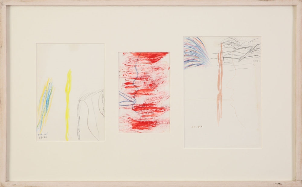 Raffi Lavie | 3 drawings framed together (1989 - 1990) | MutualArt