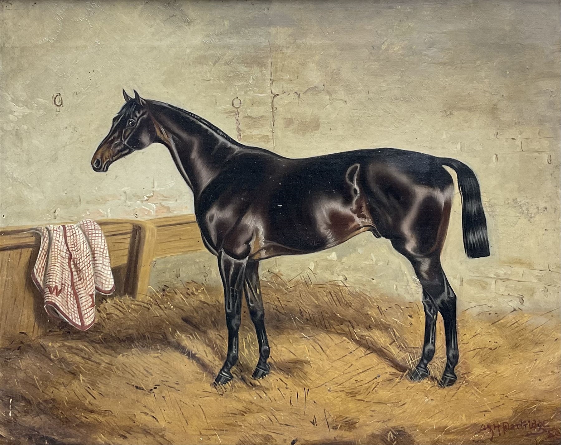Henry T. Partridge | Portrait of a Dark Bay Horse in Stable with W I ...