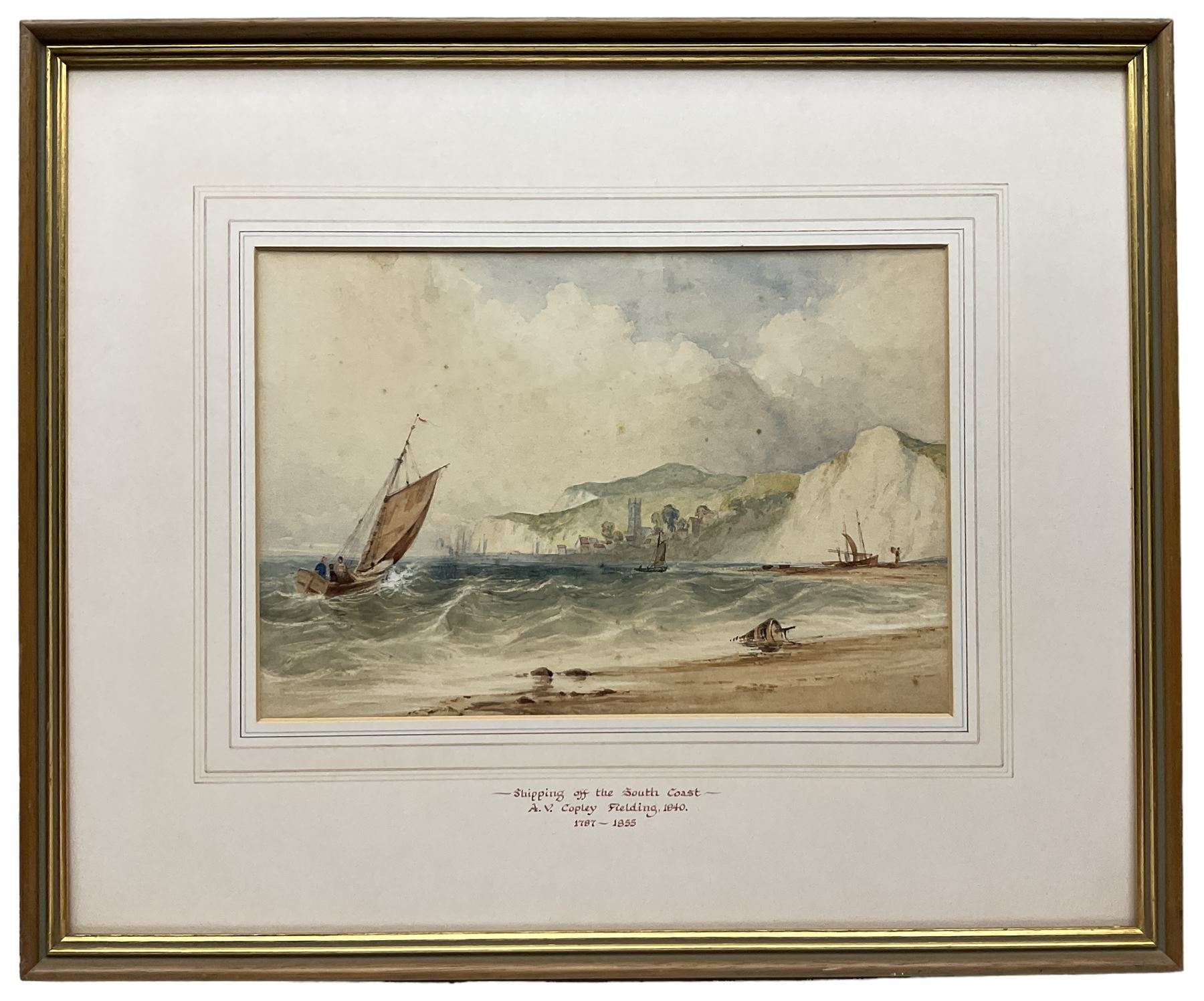 Anthony Vandyke Copley Fielding | Shipping off the South Coast (1840 ...