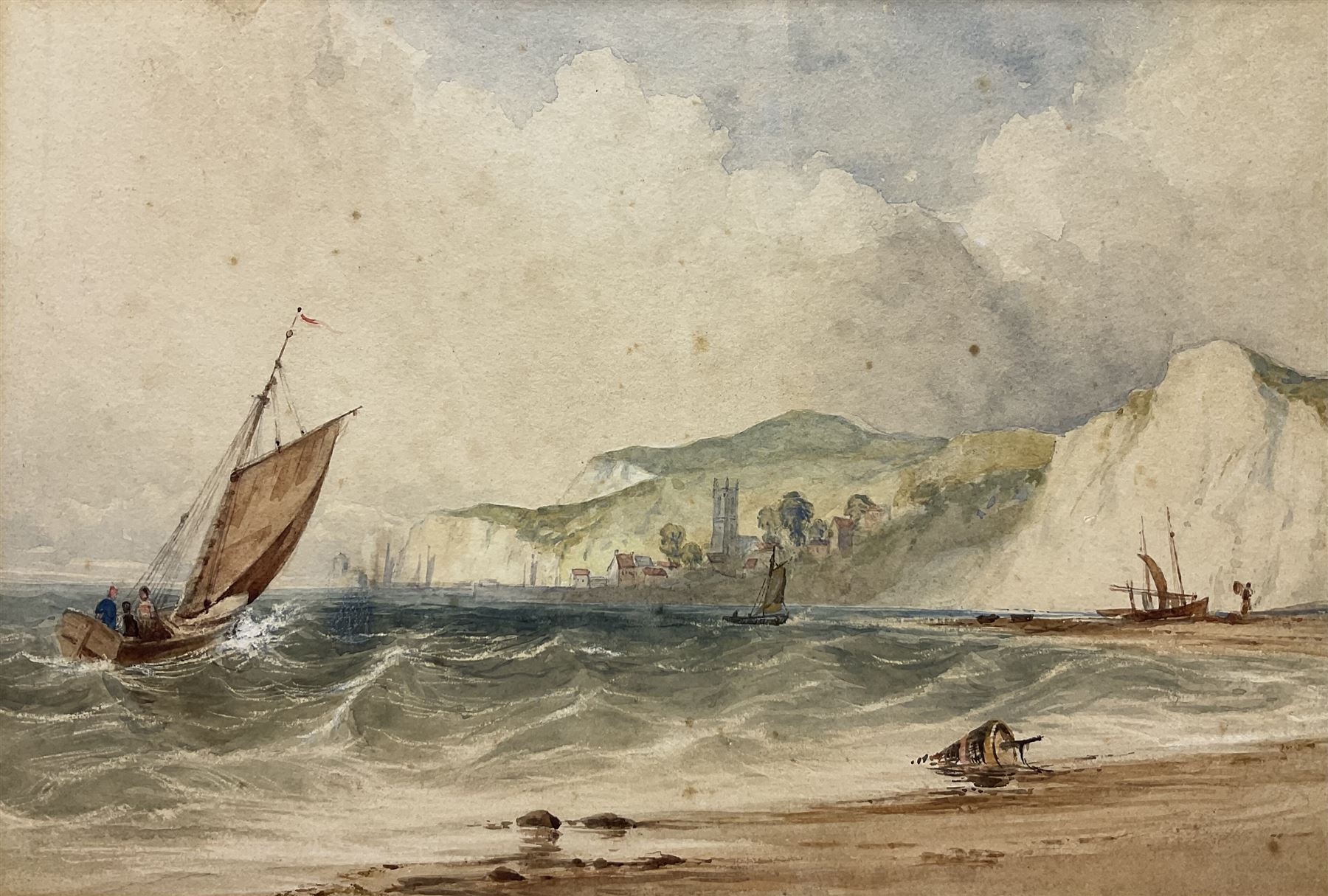Anthony Vandyke Copley Fielding | Shipping off the South Coast (1840 ...