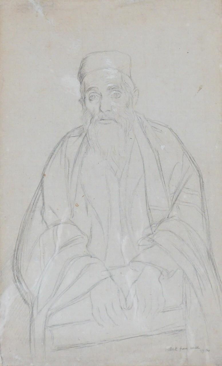 Sir William Rothenstein | Seated Rabbi (1912) | MutualArt
