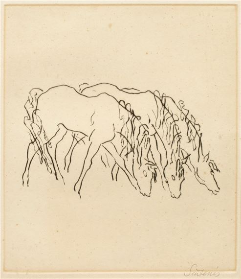 Renee Sintenis | Drei grasende Pferde | MutualArt