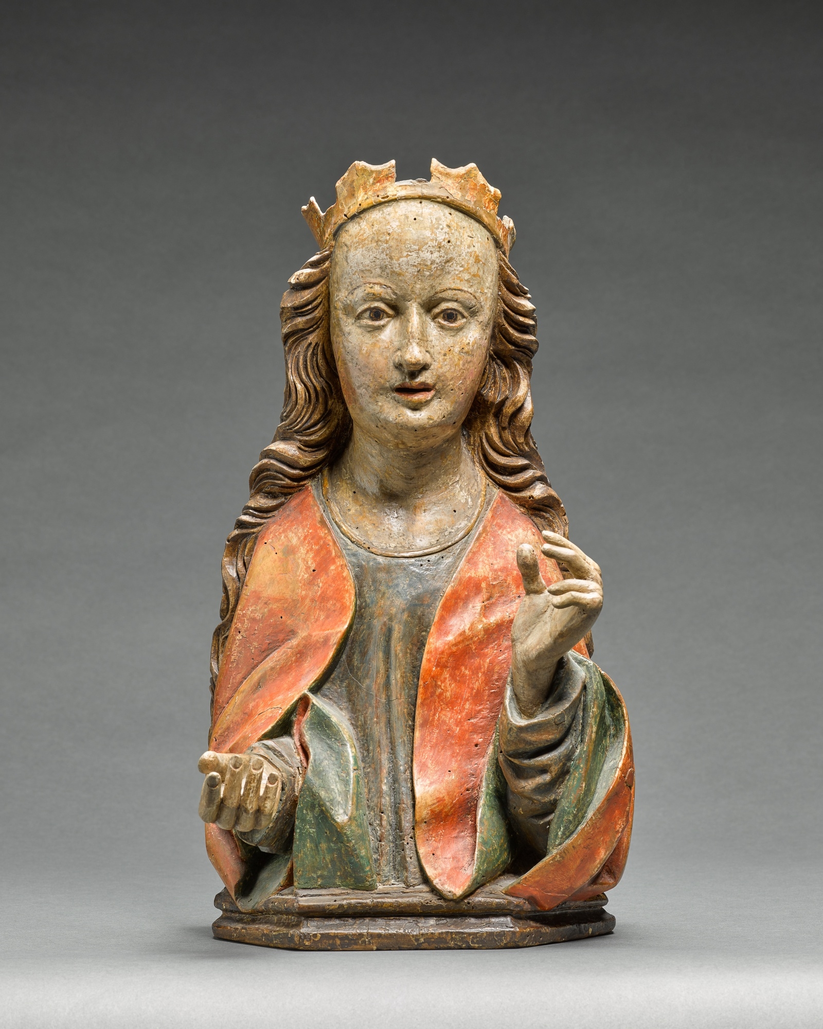 German School, 15th Century | Bust of a female saint | MutualArt