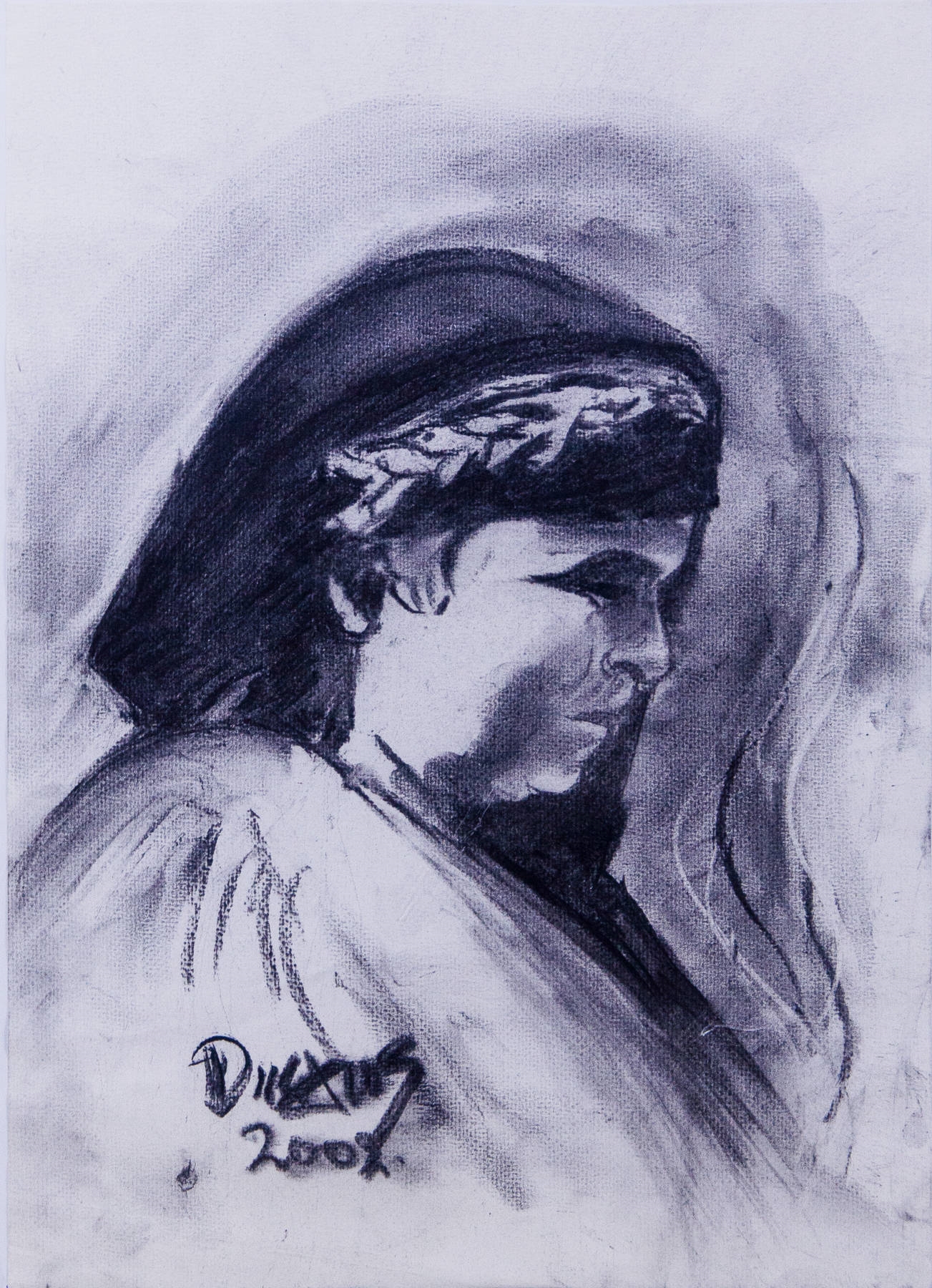 Charilaos Dikaios | Traditional Cypriot woman in profile (2002) | MutualArt