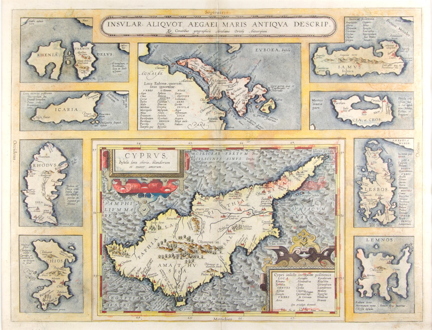 Abraham Ortelius | INSULAR ALIQUOT AEGAEI MARIS ANTIQUA DESCRIP ...