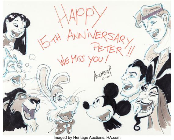 Andreas Deja | Original Eight-Character Illustration by Disney Legend ...