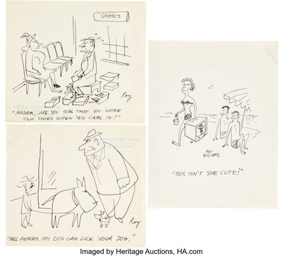 Roy Williams | Roy Williams Cartoon Gag Drawing Group of 3 | MutualArt