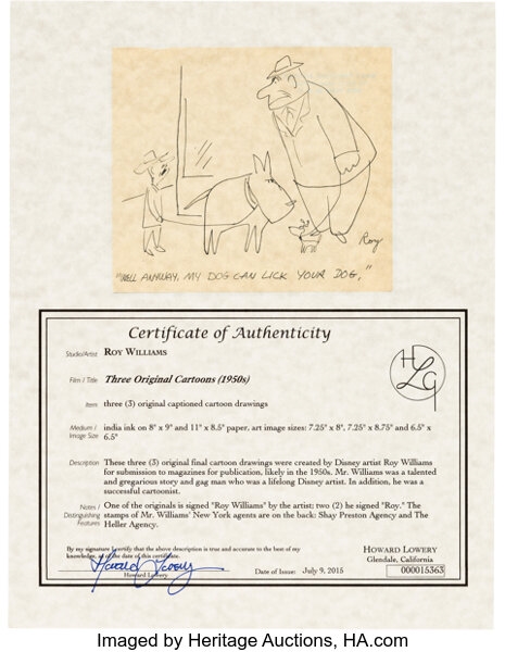 Roy Williams | Roy Williams Cartoon Gag Drawing Group of 3 | MutualArt