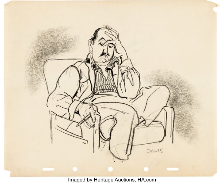 Marc Davis | Disney Artist Portrait Drawing Attributed to Marc Davis ...