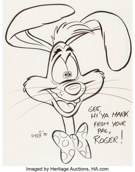 Peter Emslie | Roger Rabbit Drawing Original Art Signed by Peter Emslie ...