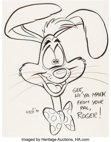 Peter Emslie | Roger Rabbit Drawing Original Art Signed by Peter Emslie ...