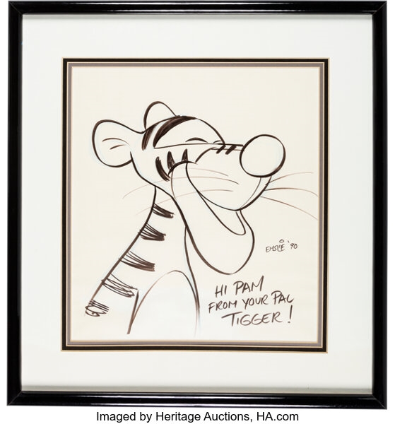 Peter Emslie | Tigger Drawing Original Art Signed by Peter Emslie ...