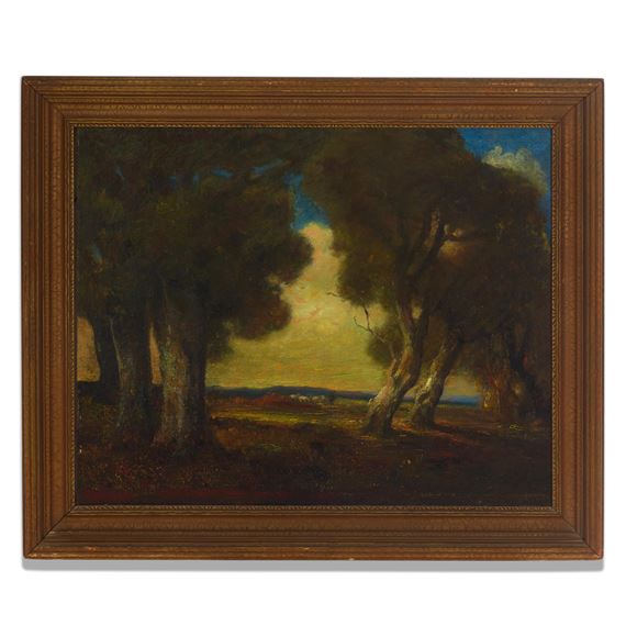 William Keith | Shepherd and Flock Through Trees | MutualArt