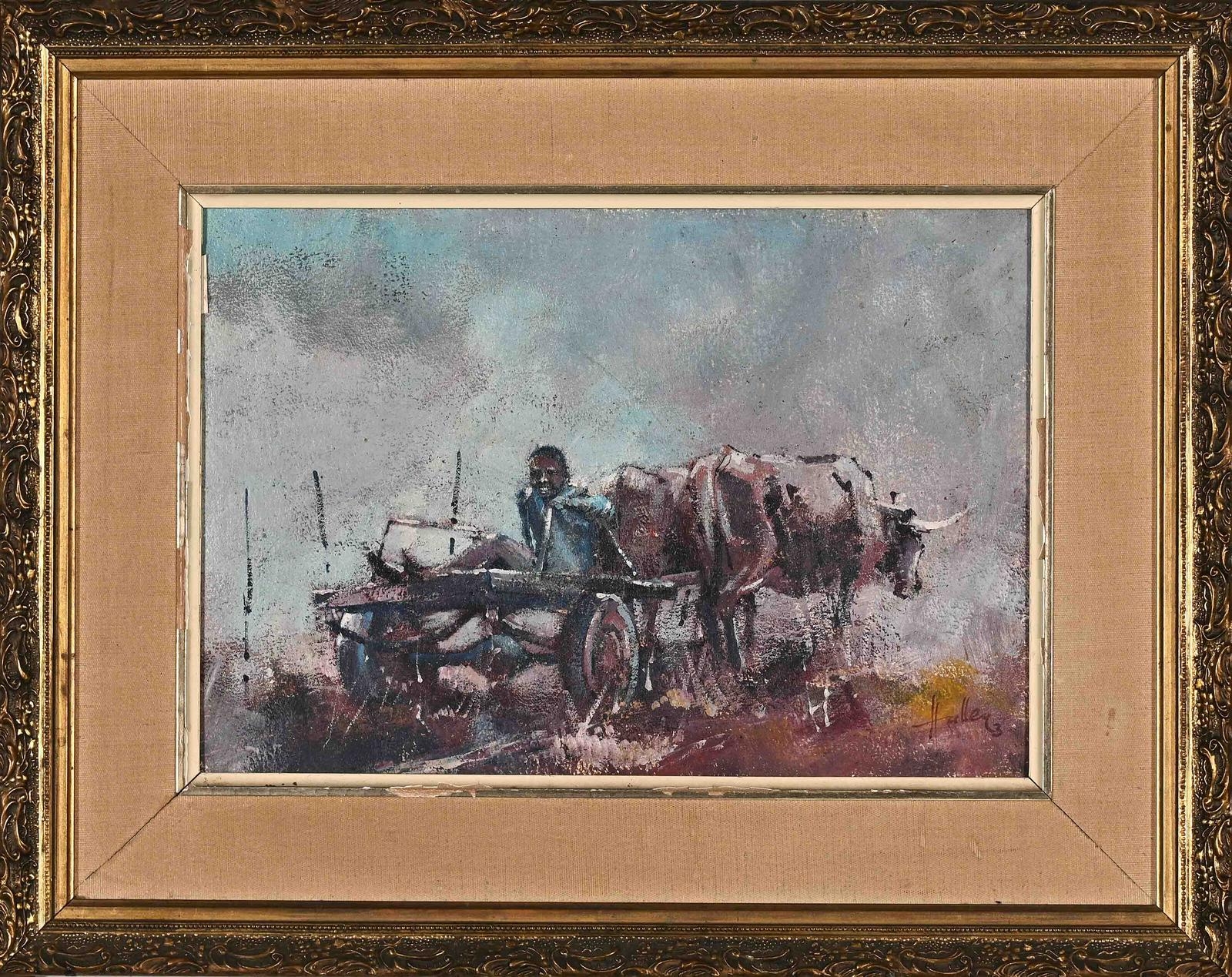 Wallace Hulley | Cattle and Wagon | MutualArt