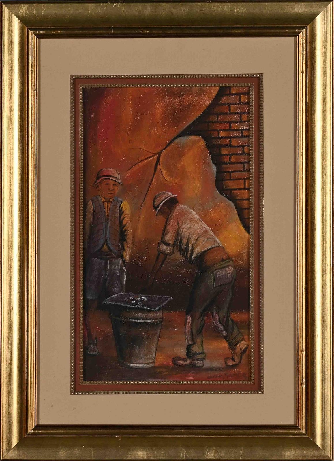 George Velaphi Mzimba | Two Figures at a Fire (1981) | MutualArt