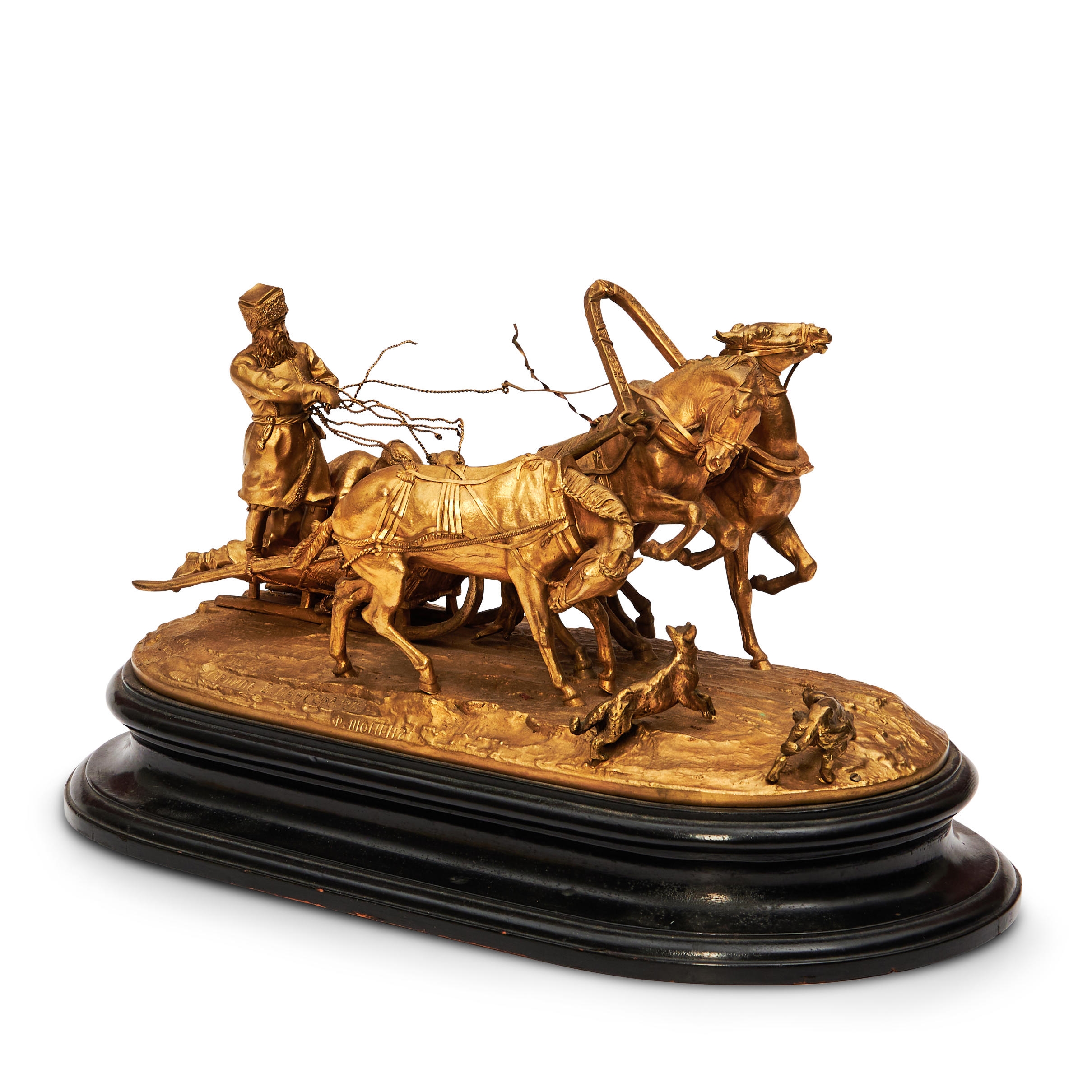 Vasily Yakovlevich Grachev | three horses pulling a troika sleigh with ...