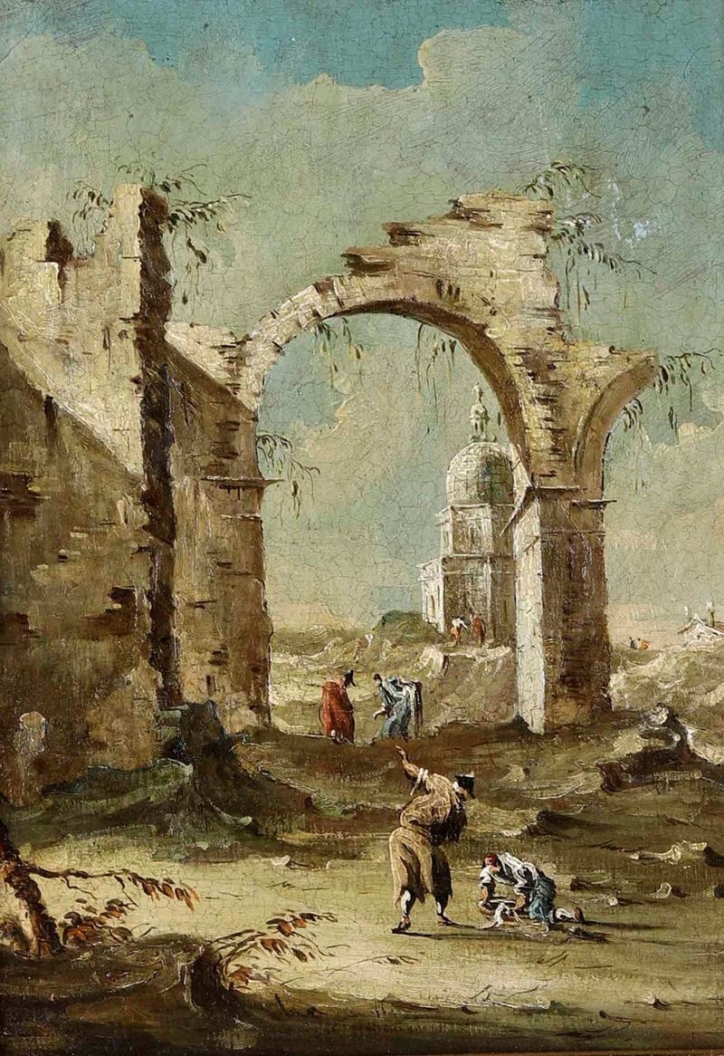 Francesco Guardi | Capricci con rovine architettoniche e figure | MutualArt