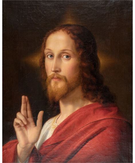 Ernst Deger | Christ blessing (self-portrait) | MutualArt