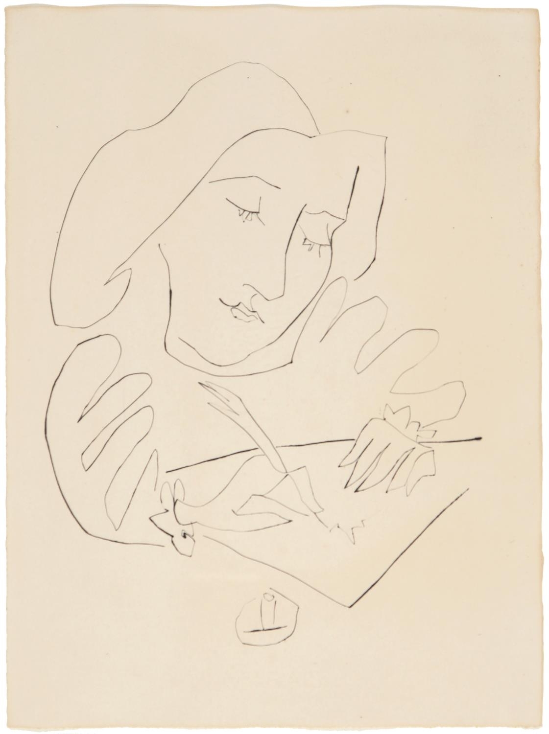 Pablo Picasso | A WOMAN WRITING (1948) | MutualArt