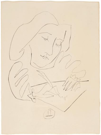 Pablo Picasso | A WOMAN WRITING (1948) | MutualArt
