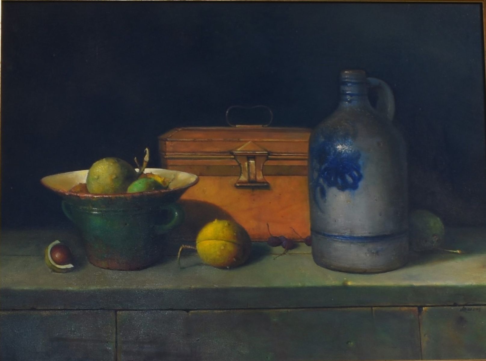 Willie Berkers | Stilleven met citroen en Keulse pot | MutualArt