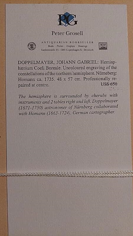 Johann Gabriel Doppelmayr | Hemisphærium Coeli Boreale (Circa 1735 ...