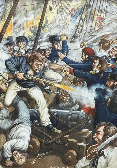 D. A. Moss | Napoleonic Naval Battle Scene (1974) | MutualArt