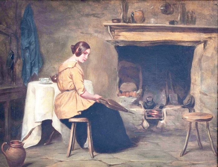 Alfred Provis | Woman with Bellows in a Kitchen | MutualArt