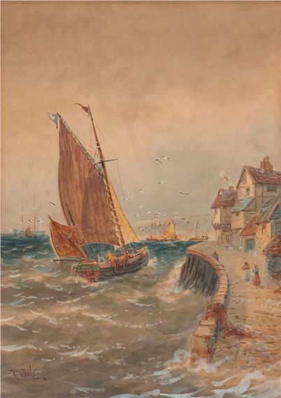 Robert Thornton Wilding | BOATS IN THE HARBOUR | MutualArt