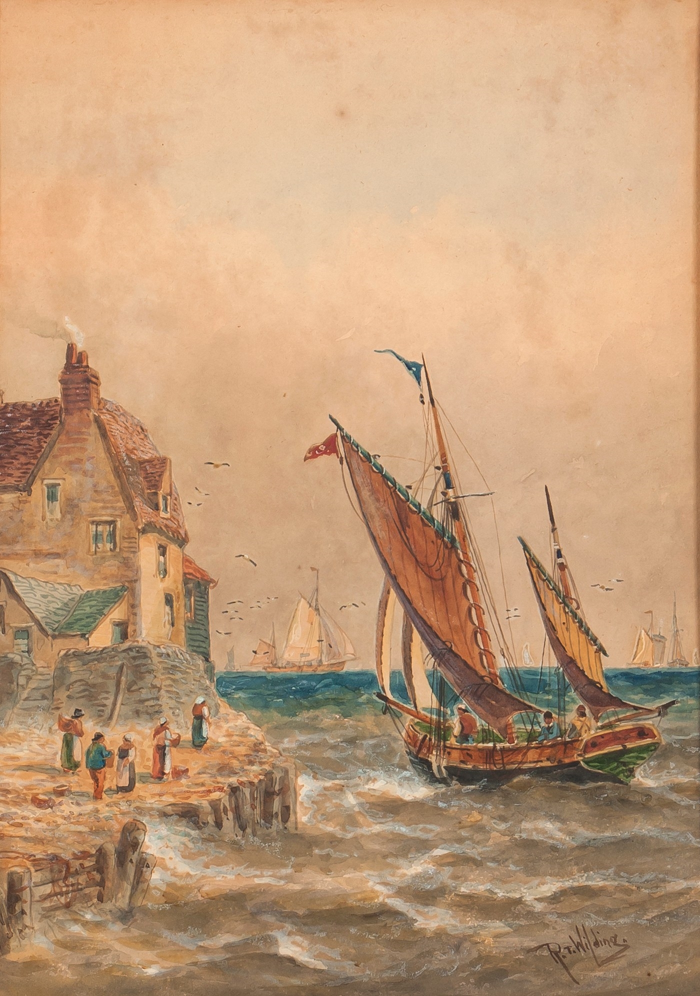 Robert Thornton Wilding | WAITING FOR THE BOATS | MutualArt