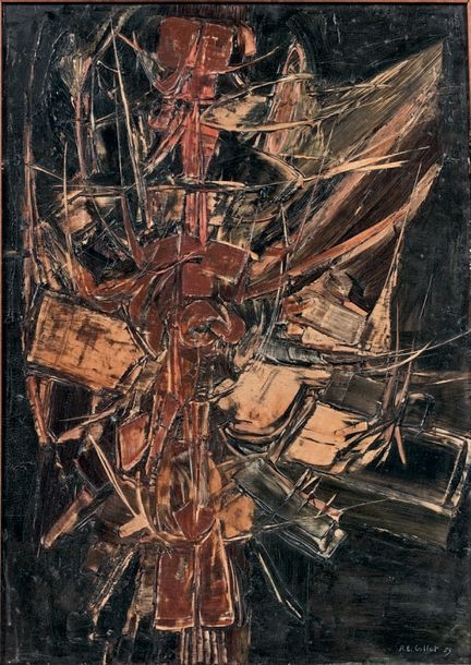Roger Edgar Gillet | Composition with black background | MutualArt