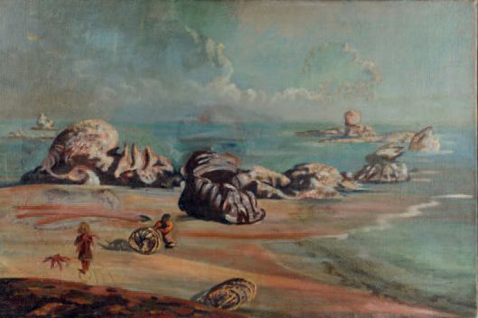 Leonid Berman | Child on the beach Oil on canvas 54 x 81 cm | MutualArt