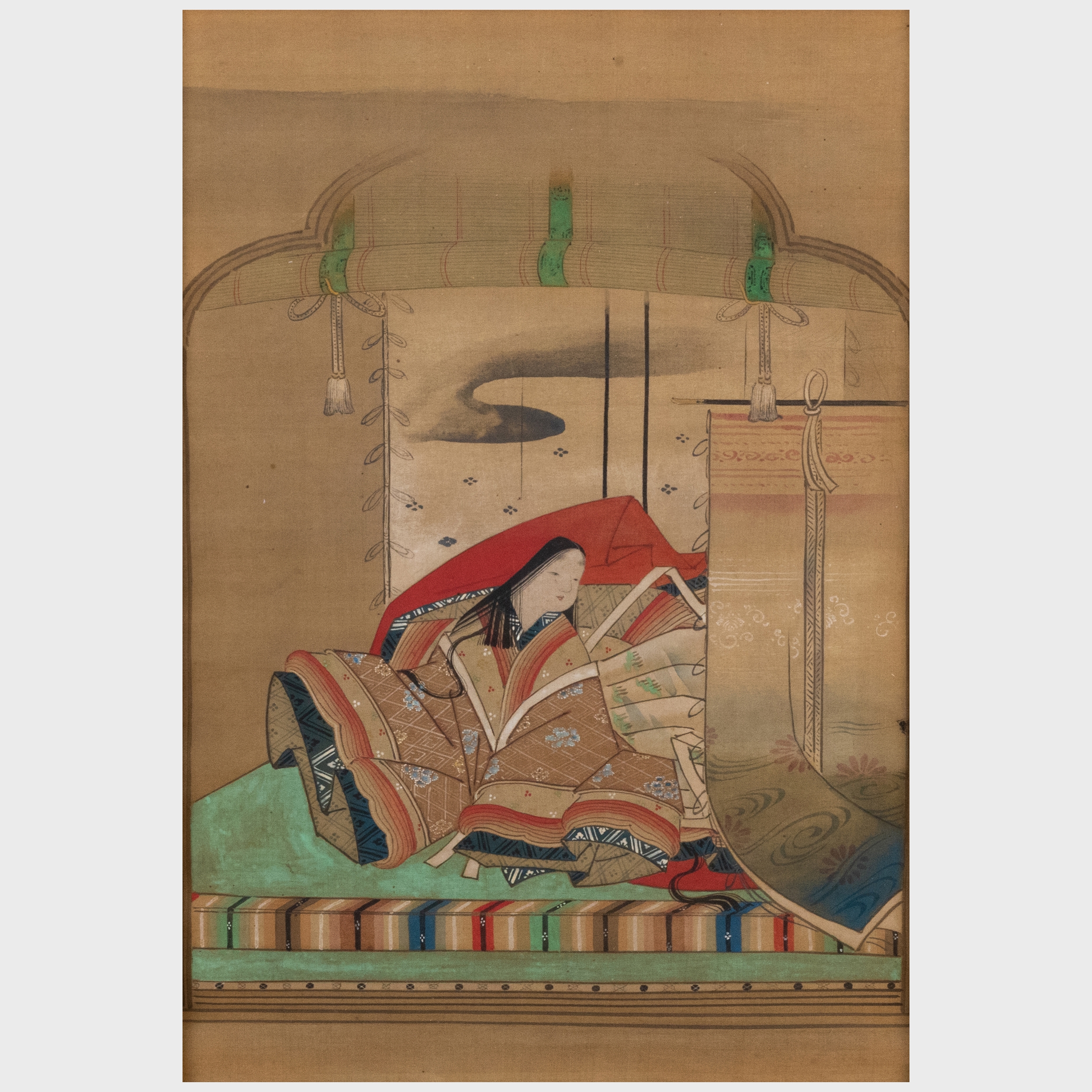 Japanese School | Japanese Scroll of Lady Murasaki Shikibu | MutualArt