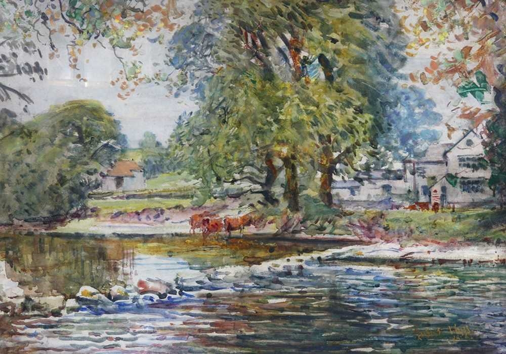 Albert Wood | ALBERT WOOD ARCA Ex. 1892-1937 WATERCOLOUR THE RIVER ...