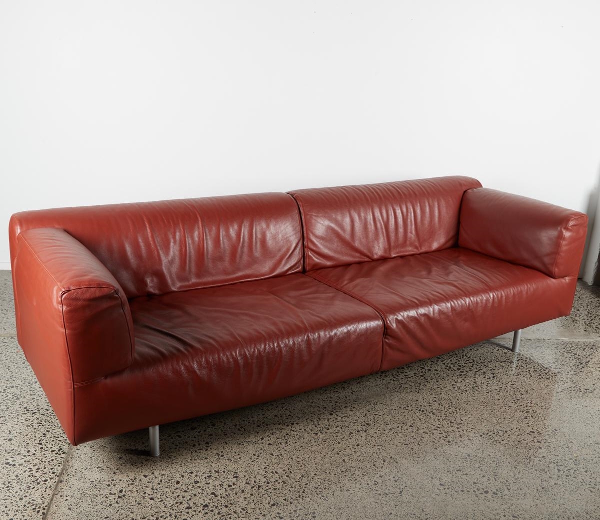 Piero Lissoni | Cassina Met Sofa By Piero Lissoni In Cognac Leather ...