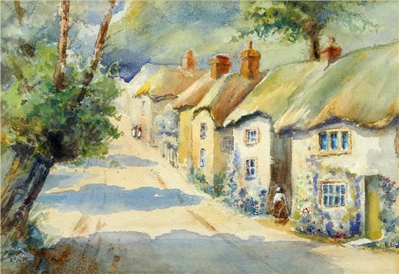 Arthur Spooner | A SUNNY VILLAGE STREET | MutualArt