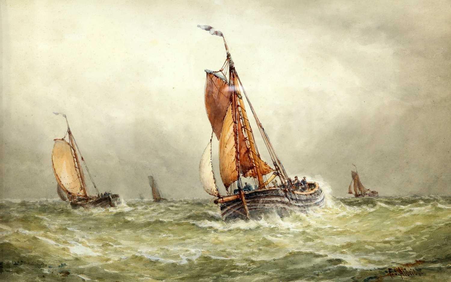 Frederick James Aldridge | PAIR OF VIEWS OF FISHING VESSELS IN AN ...