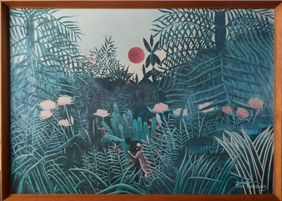 Henri Rousseau | Jungle Scene With Setting Sun | MutualArt