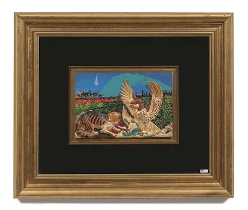 Antonio Ligabue | Gatto con nibbio (1984) | MutualArt
