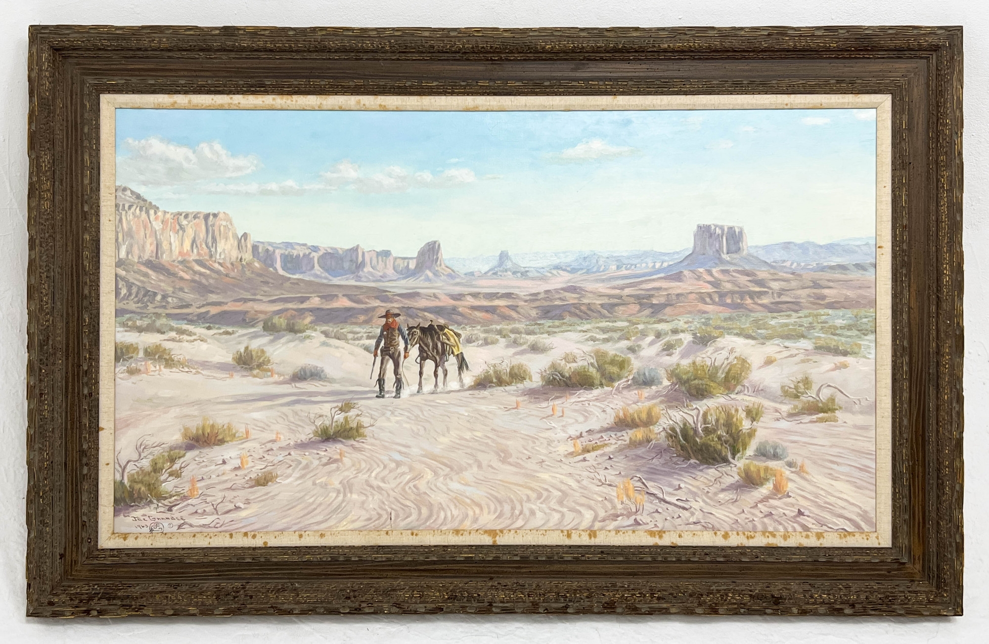 Joe Grandee | Cowboy Leading His Horse (1963) | MutualArt