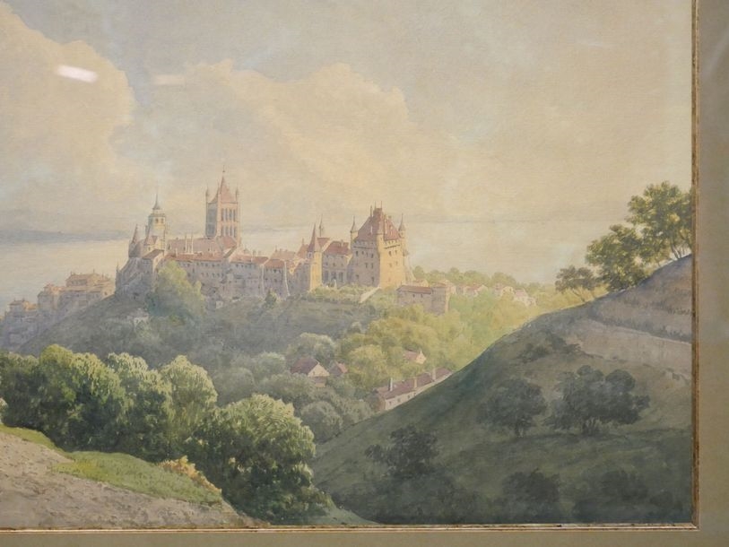 Johann Jakob Wetzel | View of Lausanne Watercolor on paper 30 x 45 cm ...