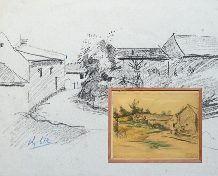 Gir Charles | Charles Félix GIR (1883-1941) Two drawings : Machy ...