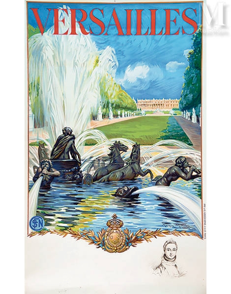 Maurice Milliere | Versailles Le Château avec un portrait en remarque ...