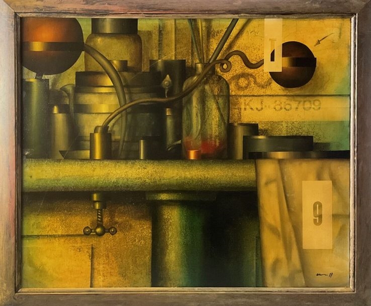 Olivier Mattei | Olivier MATTEI In the workshop Mixed media on panel ...