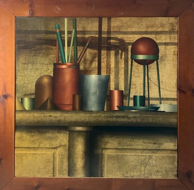 Olivier Mattei | Olivier MATTEI In the workshop Mixed media on panel ...