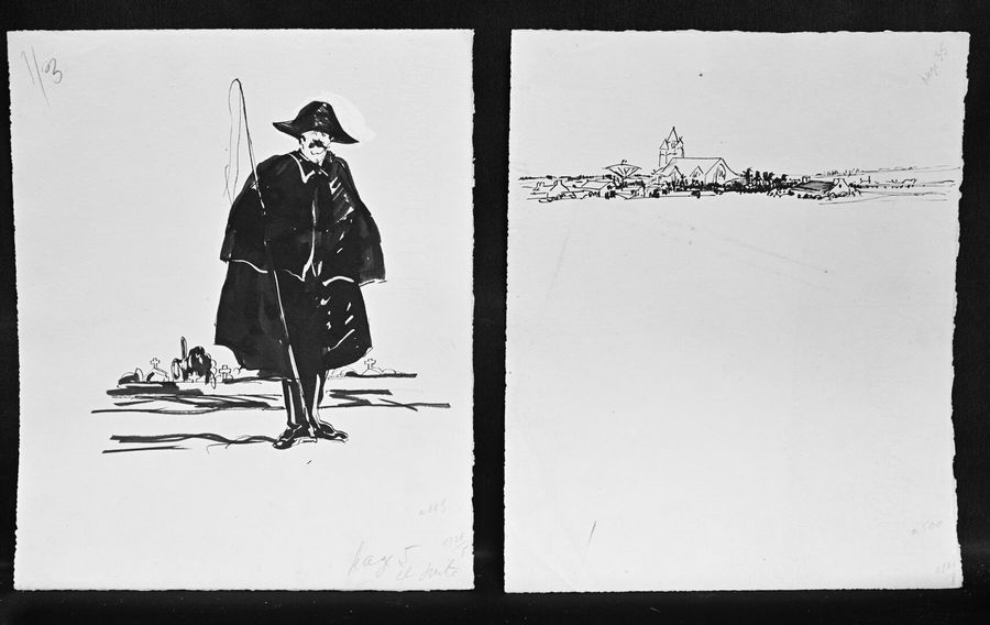 Gir Charles | Charles Félix GIR (1883-1941) Two ink drawings on paper ...