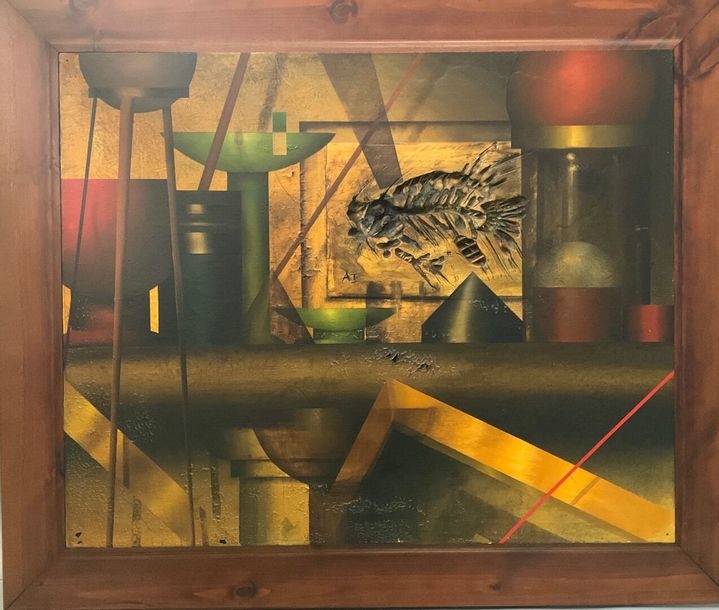 Olivier Mattei | Olivier MATTEI In the workshop Mixed media on panel ...