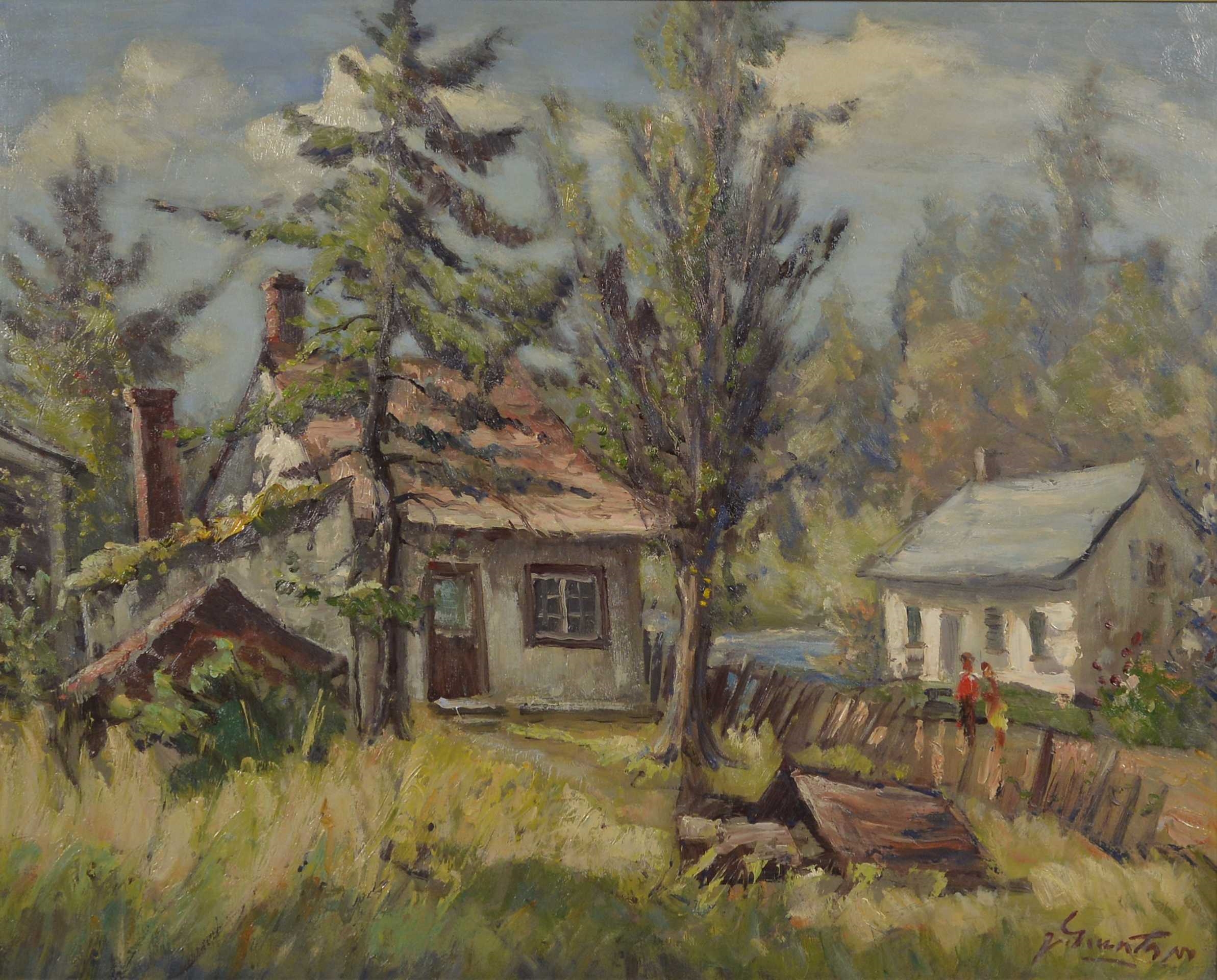 Joseph Giunta | Country scene Huile sur isorel, signée en bas à droite ...