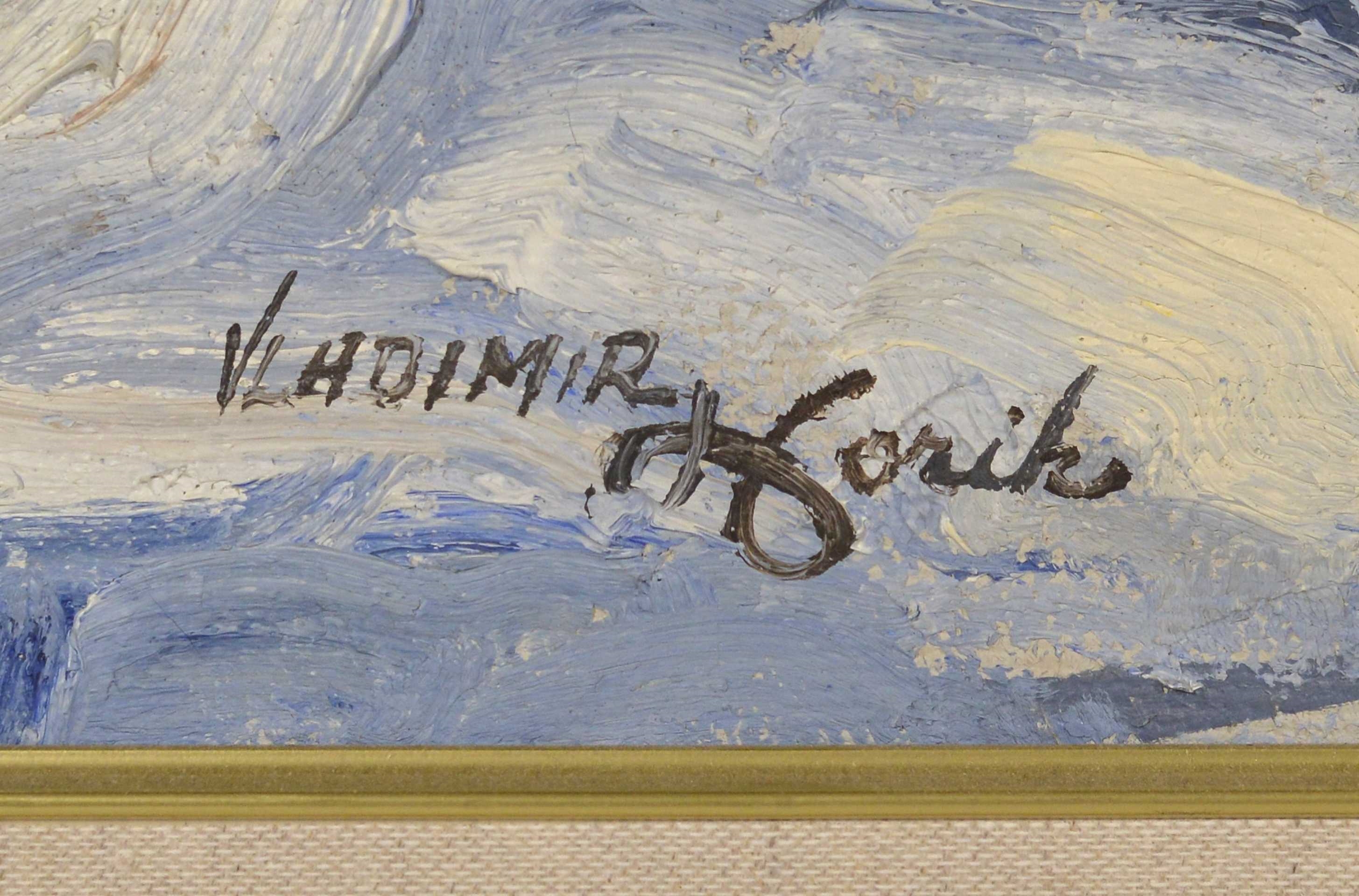 Vladimir Horik | Maison en hiver Huile sur toile, signée en bas à ...